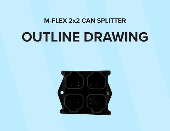 500188 M-Flex 2x2 CAN Splitter Outline Drawing | Marlin Technologies